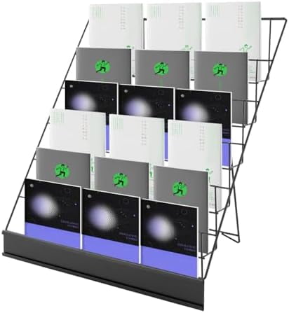 6-Tier Black Wire Countertop , Comic Book Display Stand Collapsible ...