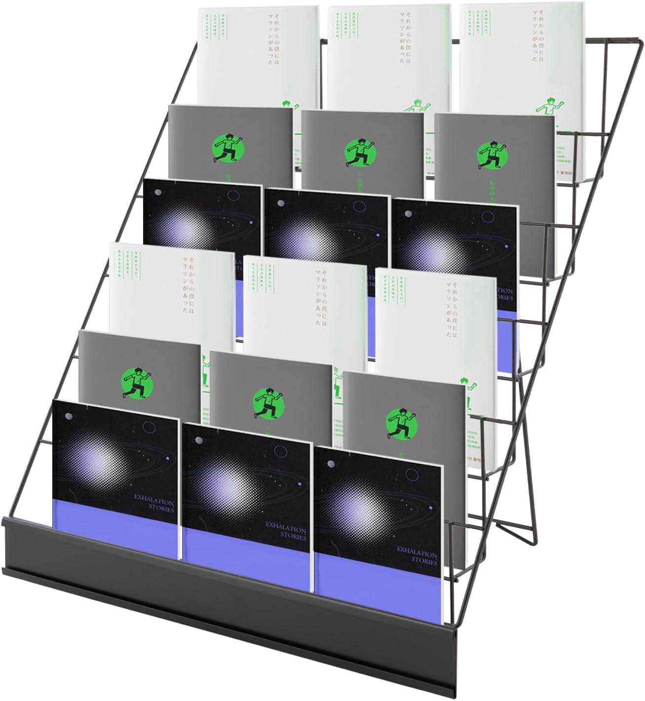 6-Tier Black Wire Countertop Rack, Comic Book Display Stand Collapsible ...