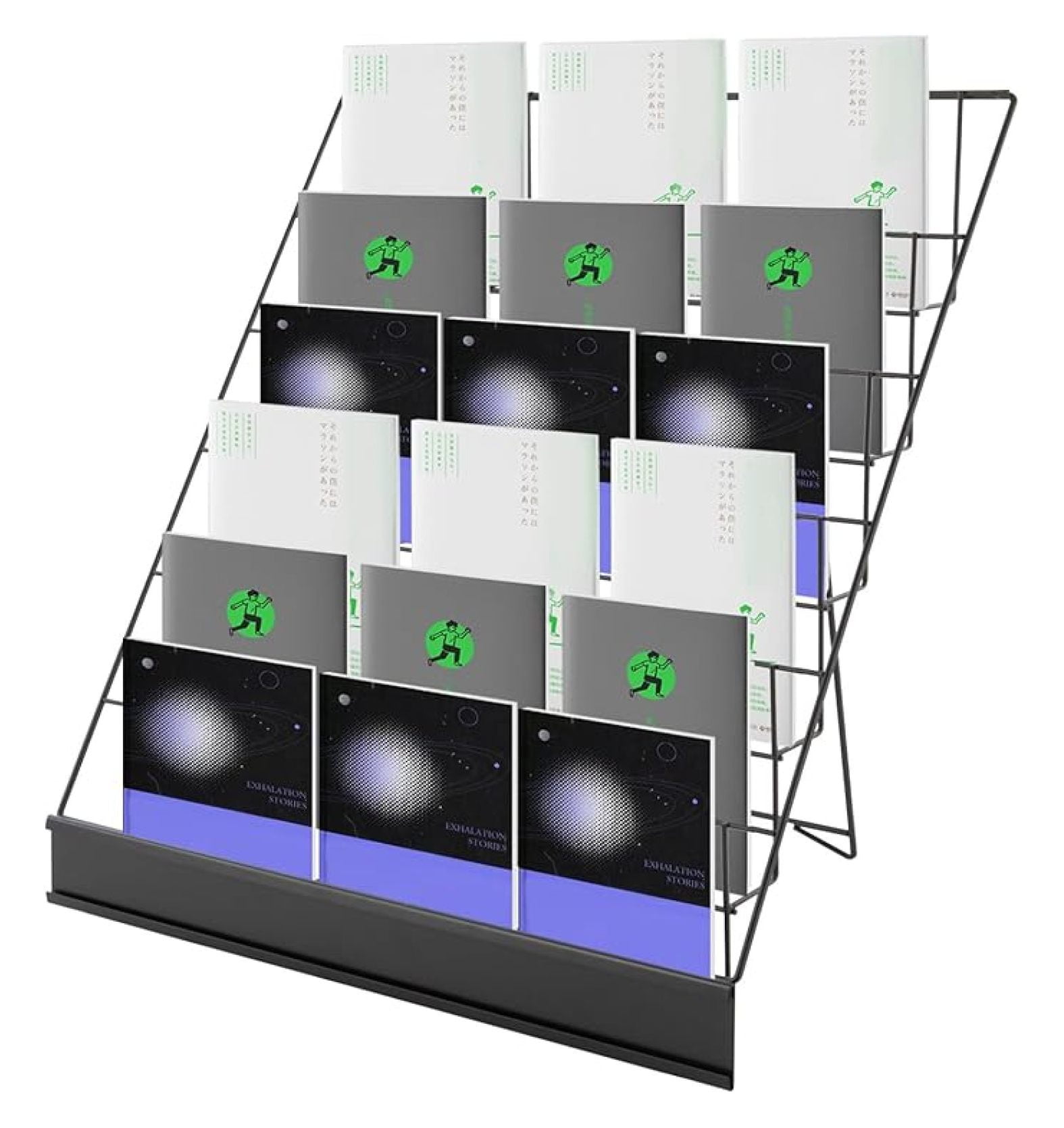 6-Tier Black Wire Countertop Rack, Comic Book Display Stand Collapsible ...