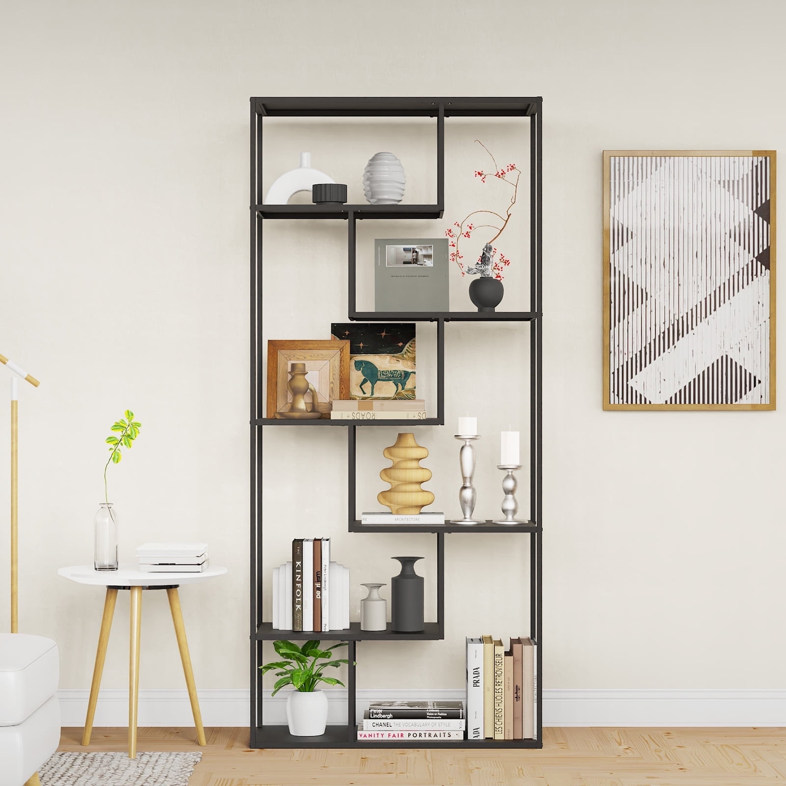 6-Tier Book Shelf, Modern Multi-functional Display Shelf, Plant Shelf ...