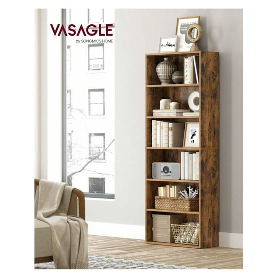 6-Tier Bookcase, Book Shelf Furniture, Open Storage Shelves, Room Decor ...