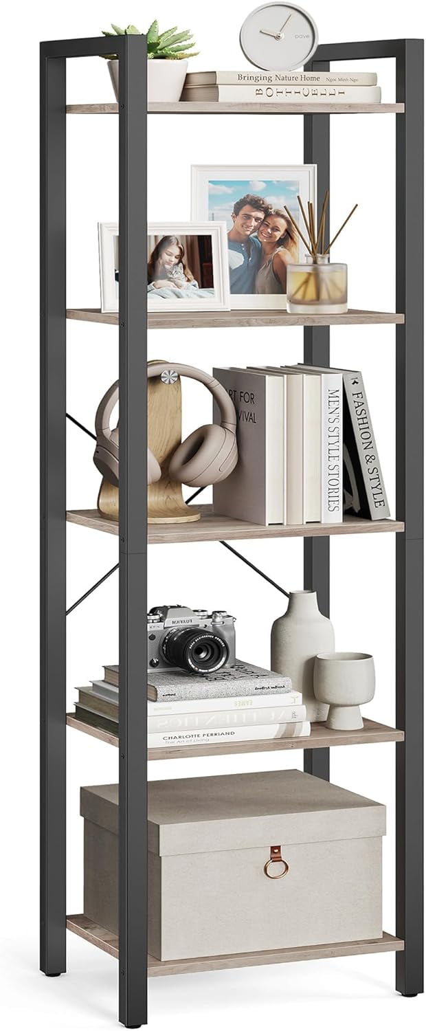 6-Tier Bookshelf Bookcase with Steel Book Shelf for Living Room Home ...