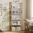 6-Tier Bookshelf, Bookcase with Metal Frame, Book Shelf for Living Room ...