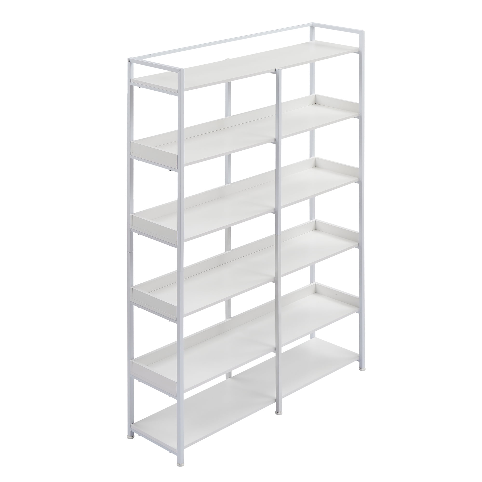 6 Tier Bookshelf,Tall Industrial Bookcase Stainless Steel Frame ...