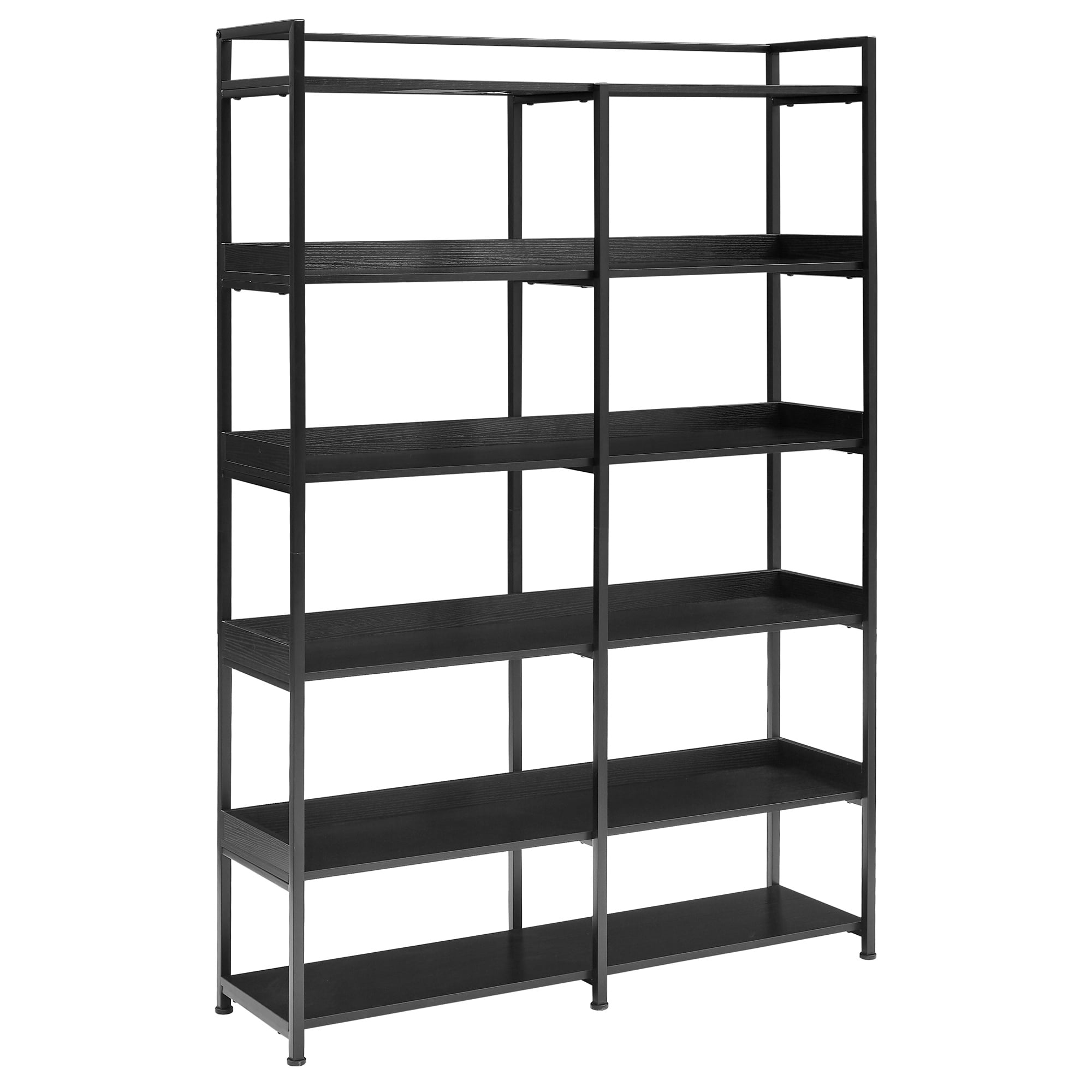 6 Tier Bookshelf,Tall Industrial Bookcase Stainless Steel Frame ...