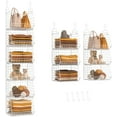 6 Tier Closet Hanging Organizer, Clothes Hanging Shelves with 4 Hanging ...