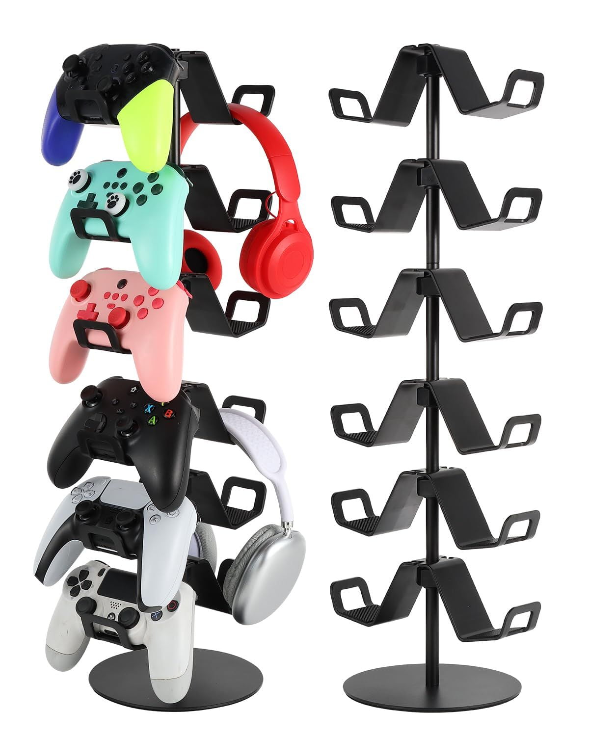 6-Tier Controller Headphone Stand Desktop, Universal Organizer for ...