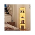 6 Tier Corner Shelf With LED Light, 68" Tall Corner Bookshelf With ...