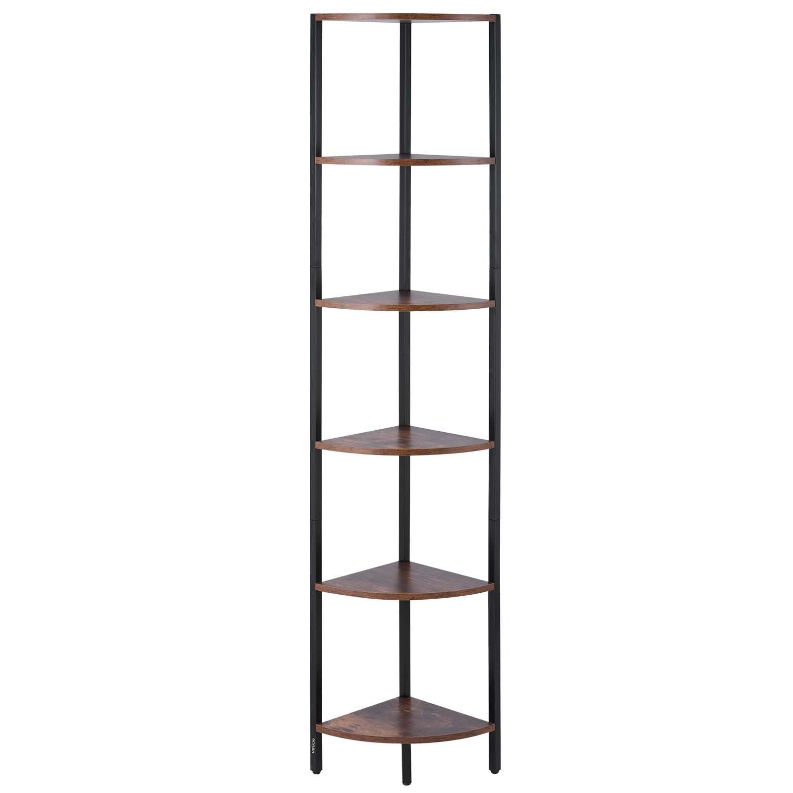6 Tier Corner Shelf Tall Corner Stand with LED Light Narrow - Walmart.com