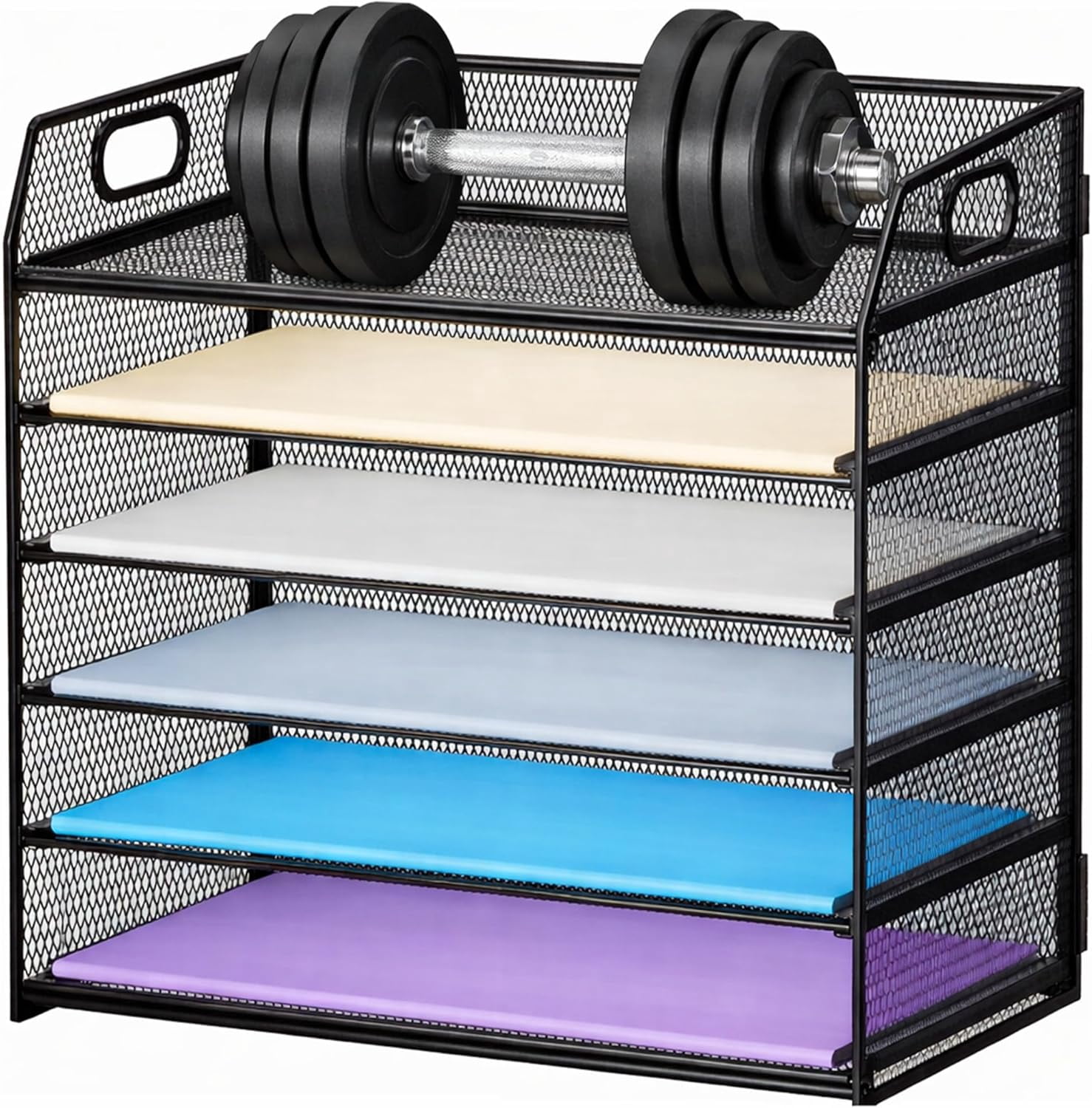 6 Tier Desk Organizer, Heavy-Duty Thick Metal Letter Tray Organizer ...