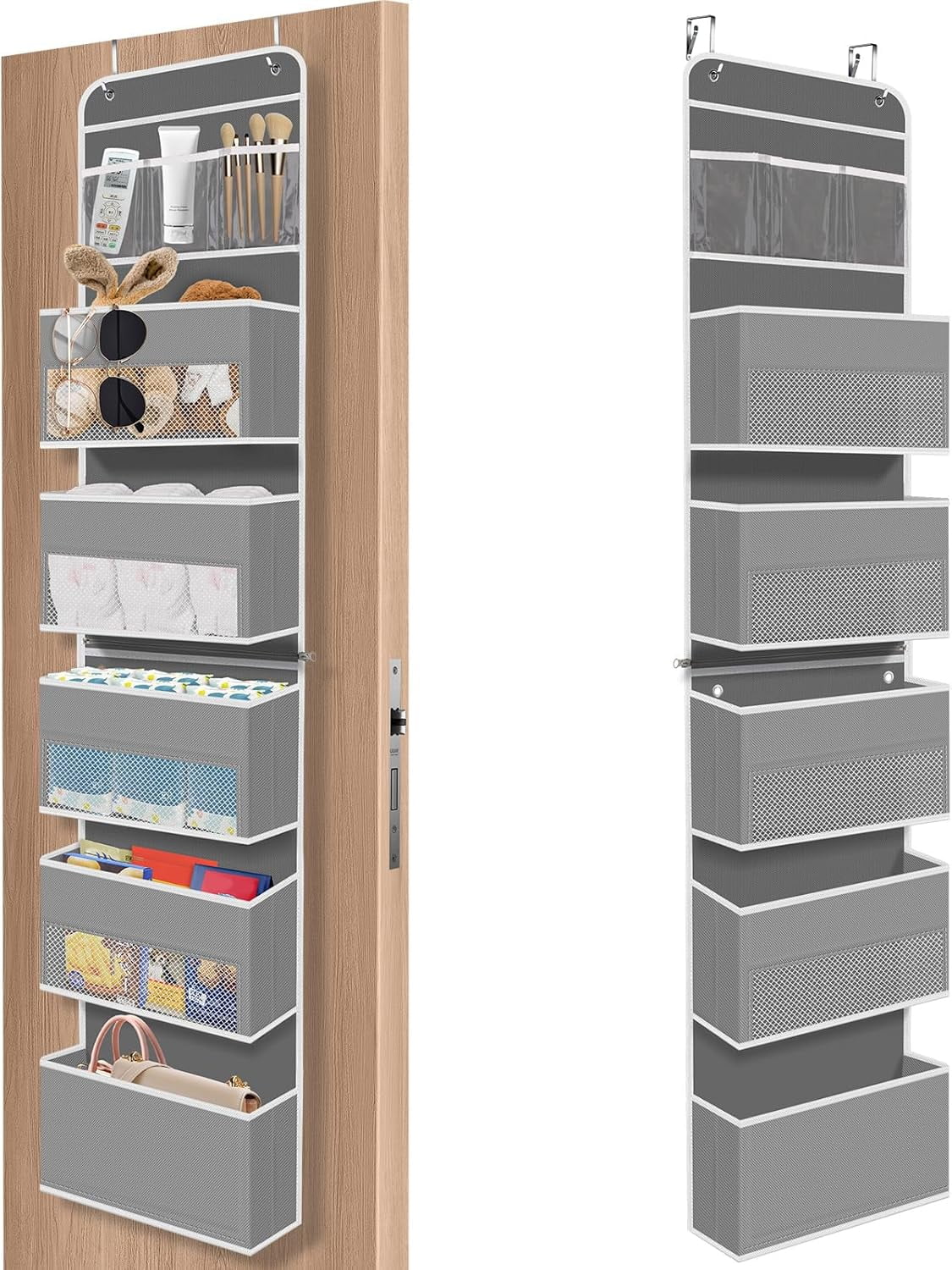 6-Tier Over The Door Organizer, Hanging Storage Organizer with Clear ...