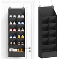 6 Tier Over the Door Shoe Organizer with 11 Large Deep Pockets, Fabric ...