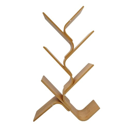 6-Tier Floor Bamboo Tree Bookshelf, Modern Standing Book Tree Bookcase ...