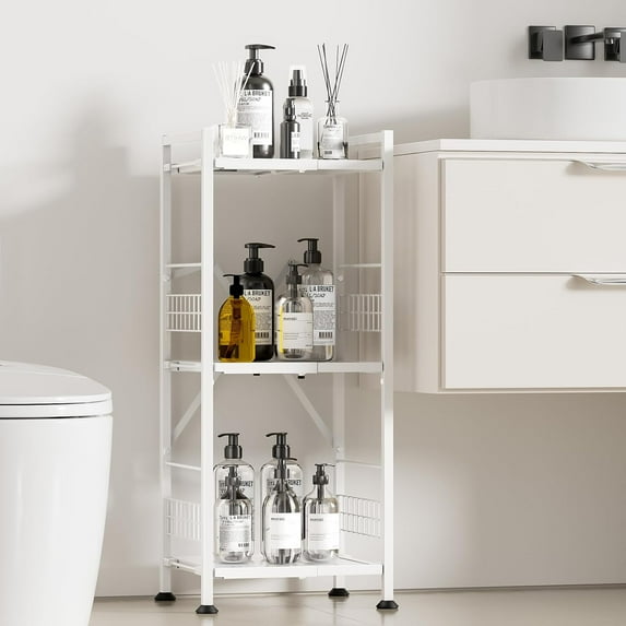 6 Tier Foldable Storage Shelves Expandable Folding Bookshelf with ...