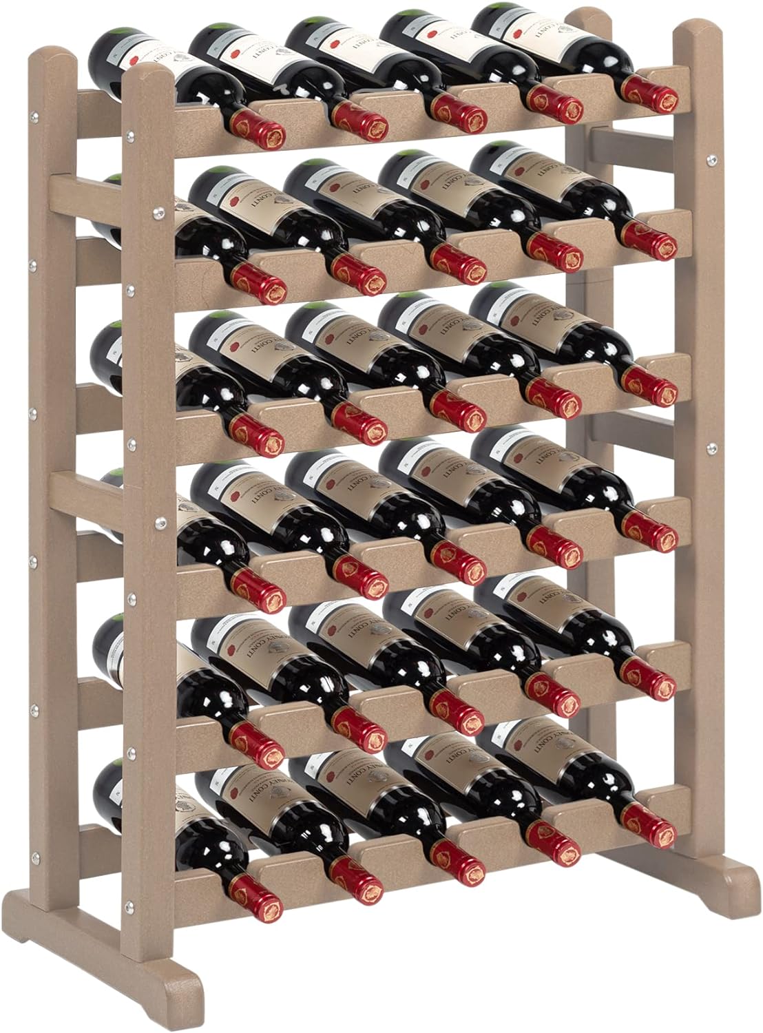 6-Tier HDPE 30 Bottle Wine Rack Wine Cellar Wine Shelf Display Wood ...