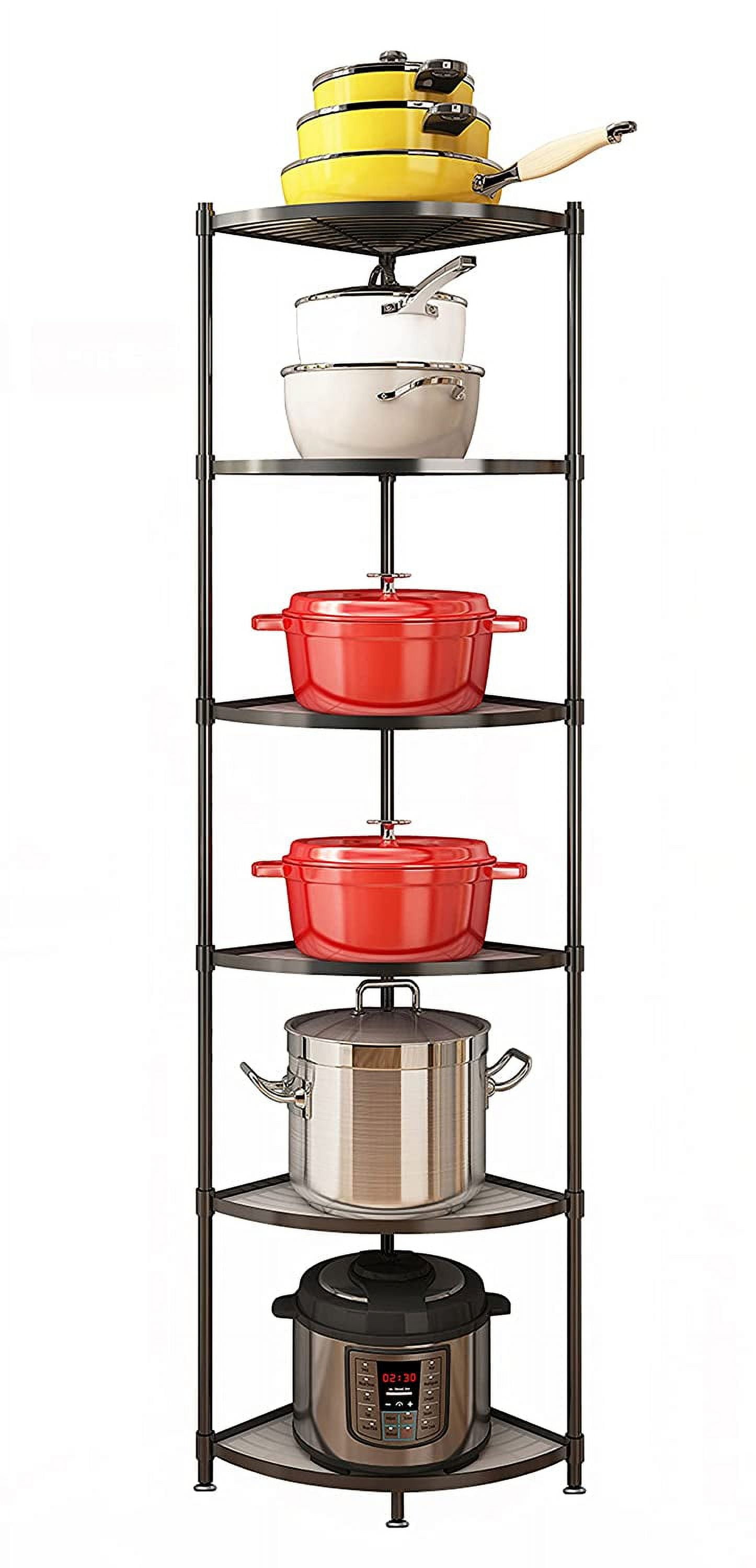6-Tier Kitchen Pot Rack, Cookware Stand Storage Organizer ，Multi-Layer ...