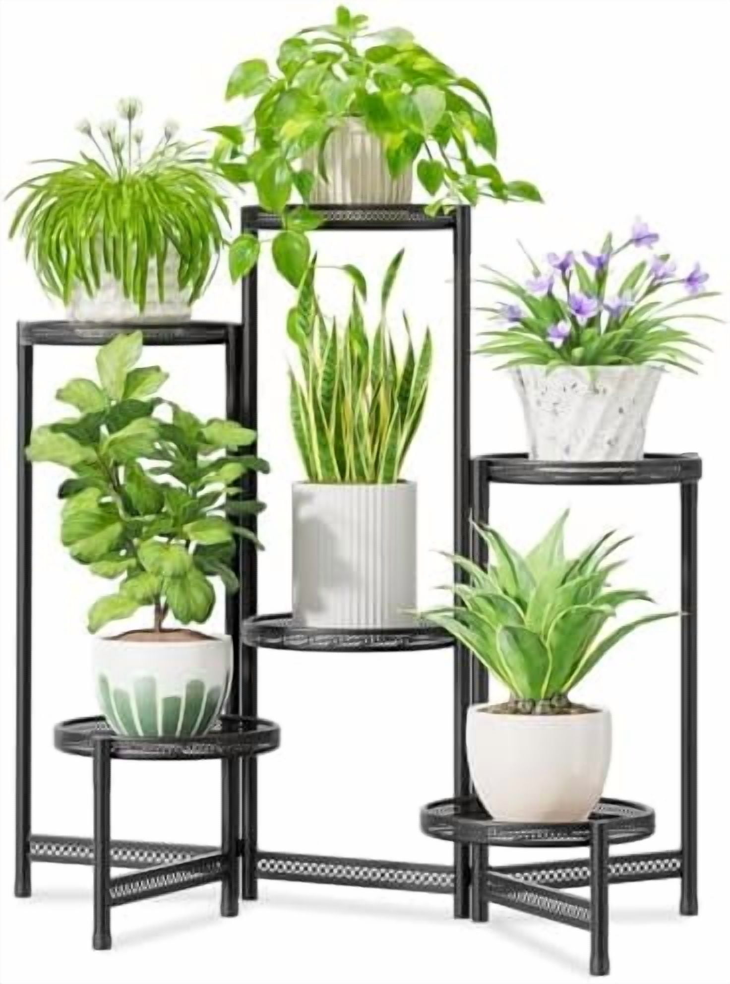 6 Tier Large Plant Stand Indoor with 10-Inch Wide Drainage Tray, Tiered ...