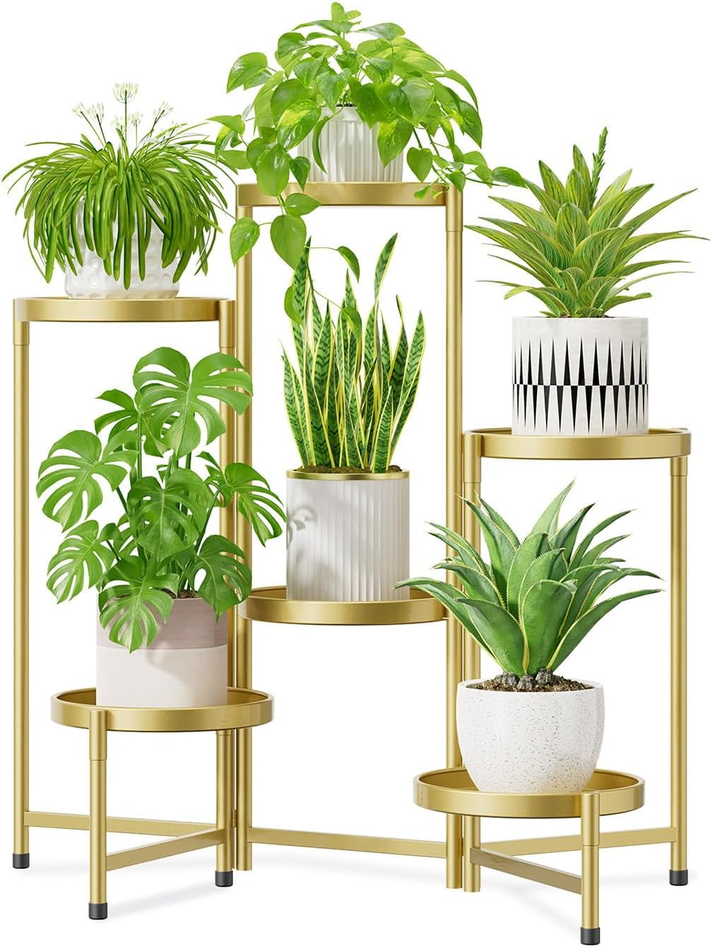 6 Tier Large Plant Stand Indoor, 10 Inch Wide Tall Corner Metal Plant ...