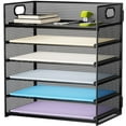 Marbrasse 6-Tier Metal Mesh File Organizer, Large Mail Folder Rack for ...