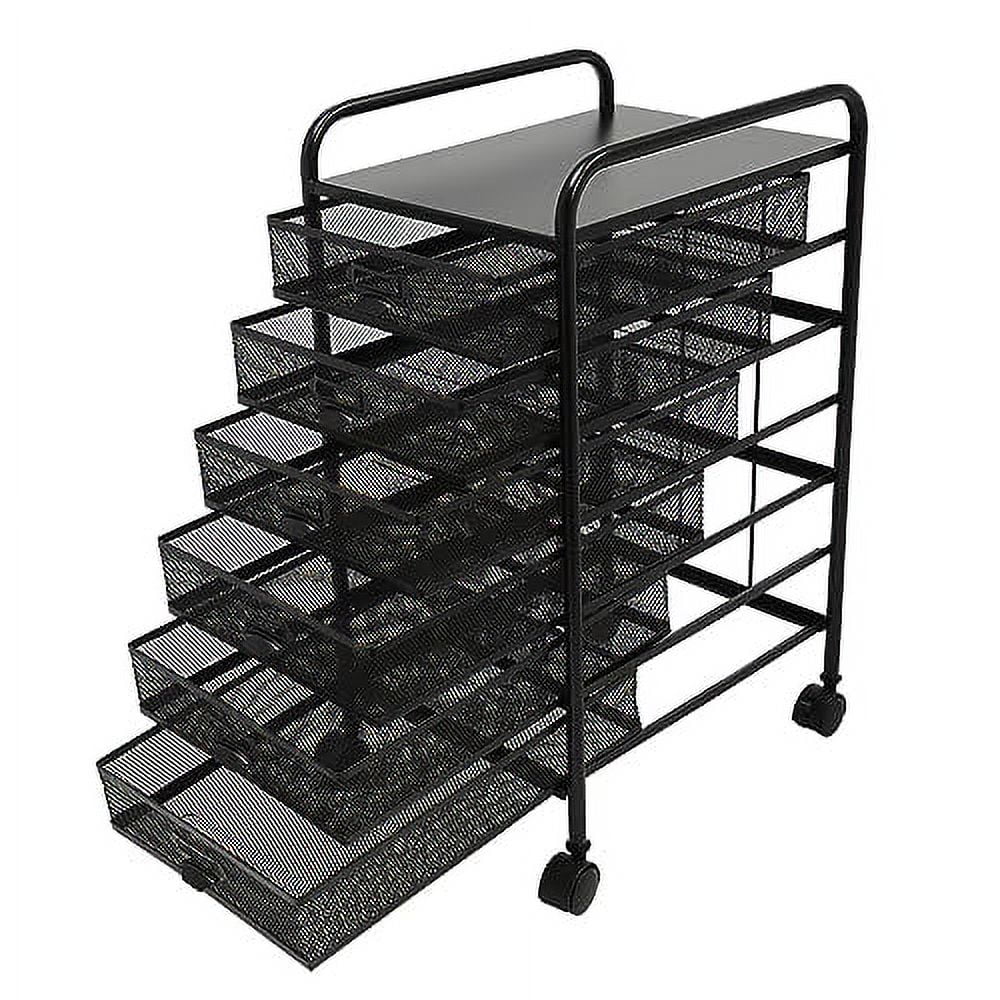 6-Tier Mesh File Storage Drawer Carts with Wheels and Top Shelf,Rolling ...