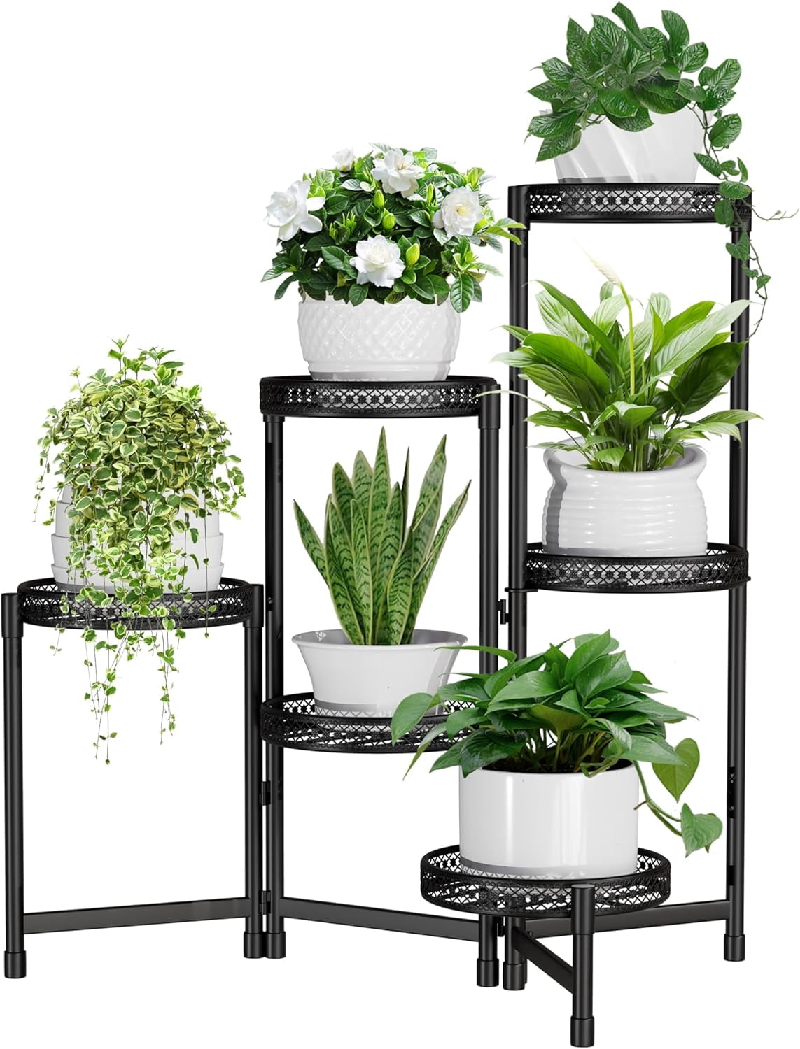 6 Tier Metal Plant Stand Indoor Ourdoor,31.5in Tall Tiered Plant Stands ...