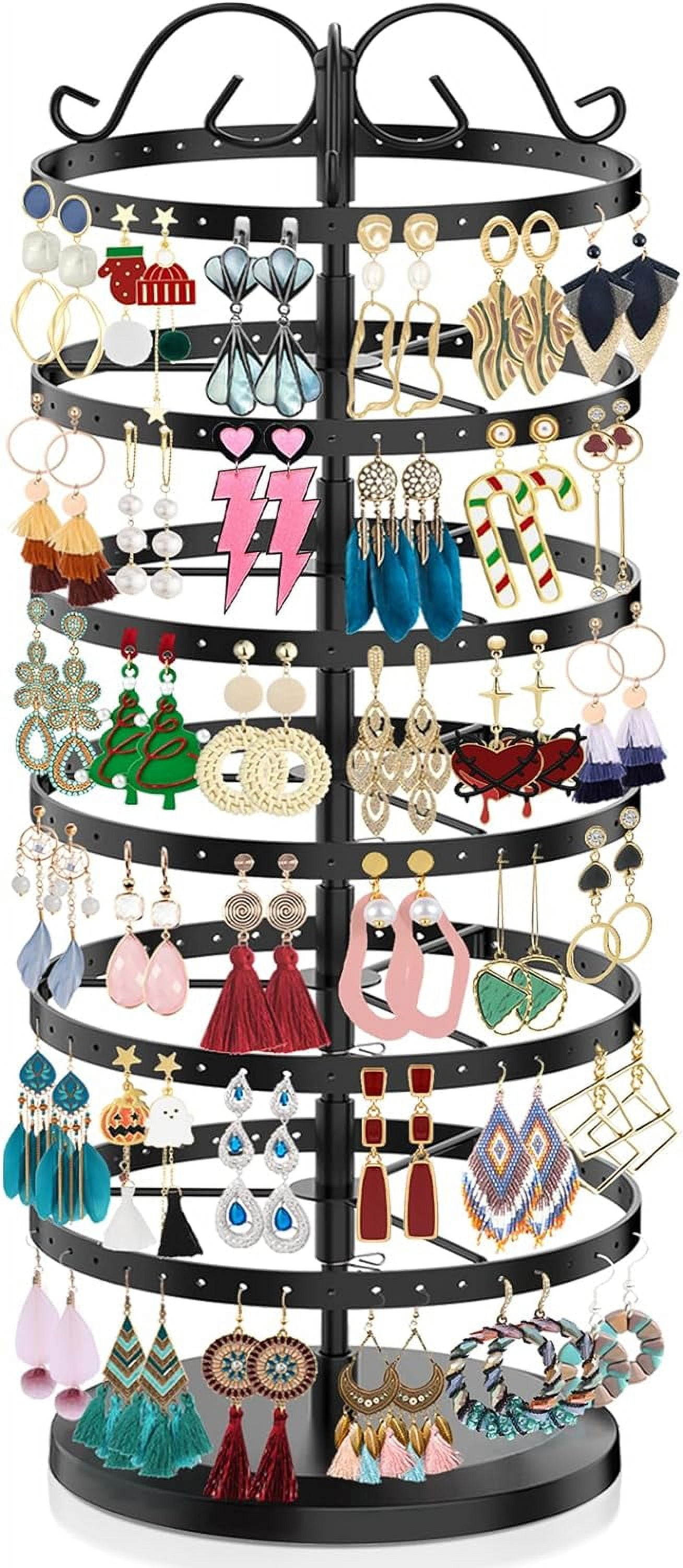 6 Tier Metal Rotating Earring Holder Organizer, 264 Holes Earring ...