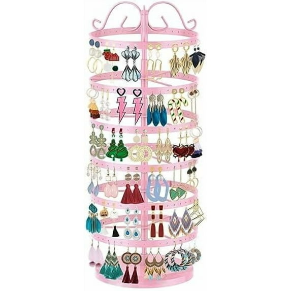 6 Tier Metal Rotating Earring Holder Organizer, 264 Holes Large Stud ...