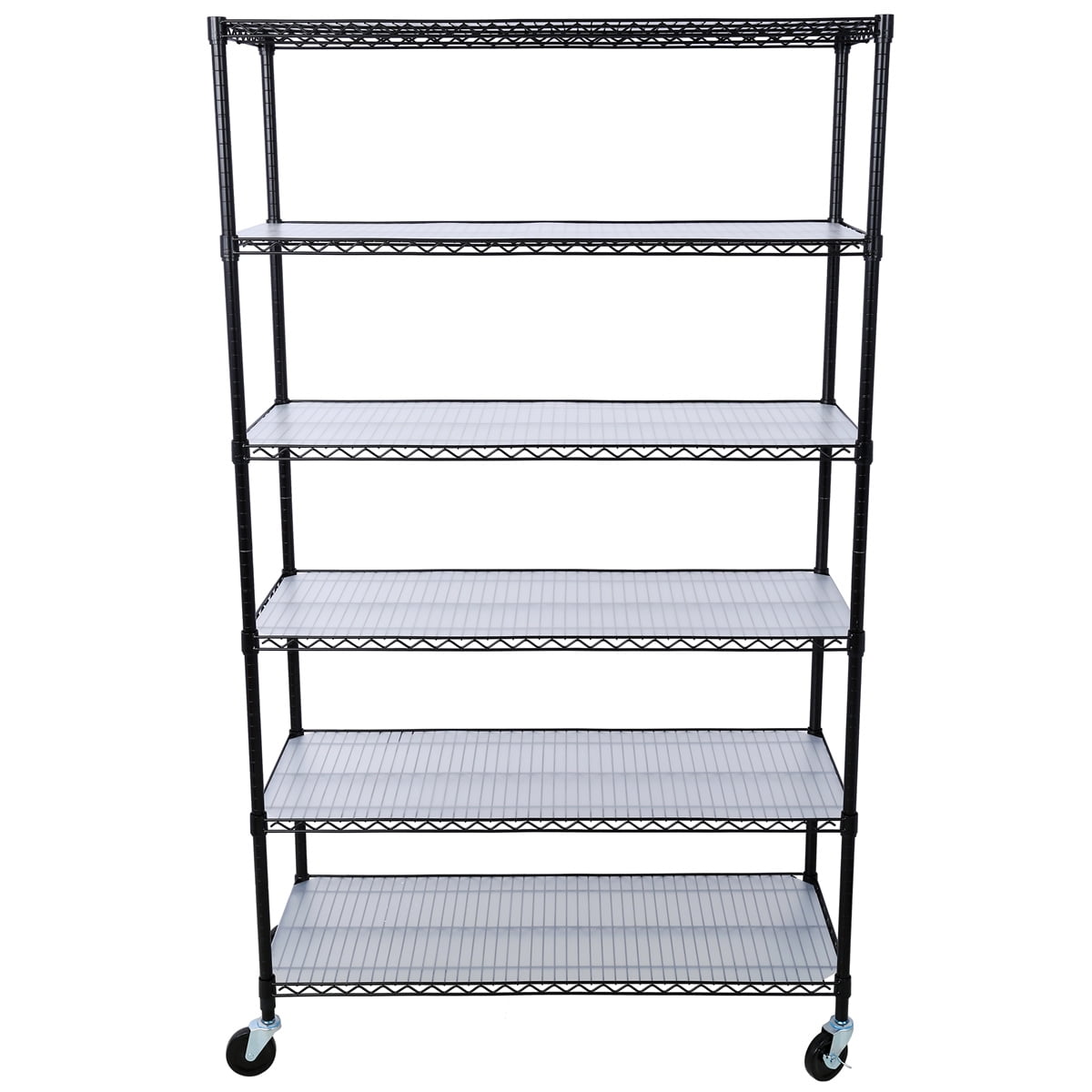 6 Tier Metal Shelf Reinforced Wire Shelving Unit, Heavy Duty Adjustable ...