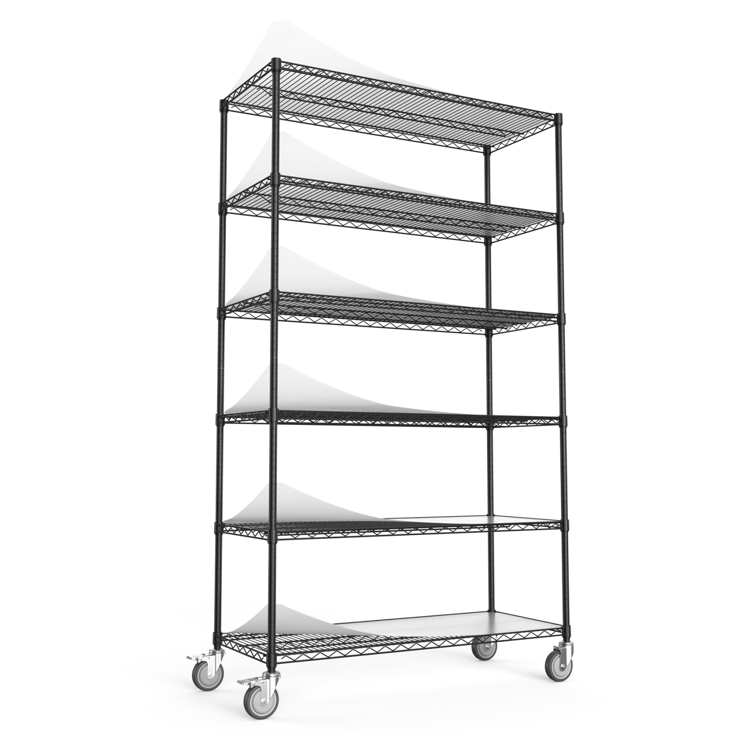 6 Tier Metal Shelving, Heavy Duty Storage Shelving Unit with Height ...