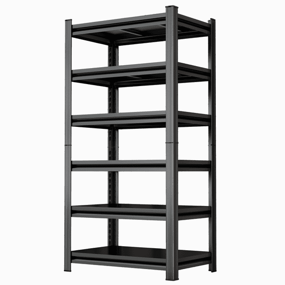 6-Tier Metal Storage Rack, 82"H Garage Shelving, Adjustable Shelves ...