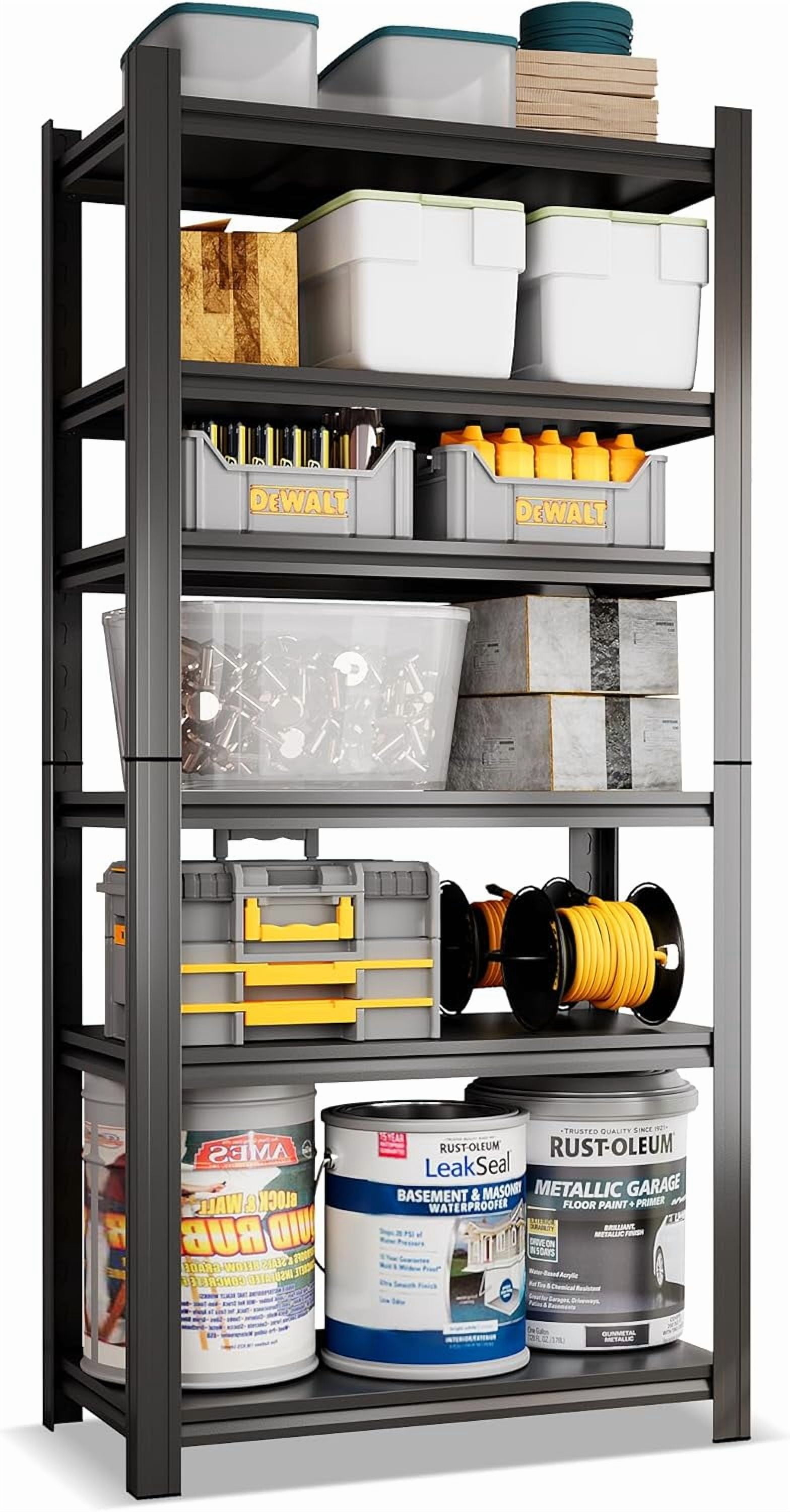 6-Tier Metal Storage Rack,Warehouse Shelves, Steel Garage Shelving ...