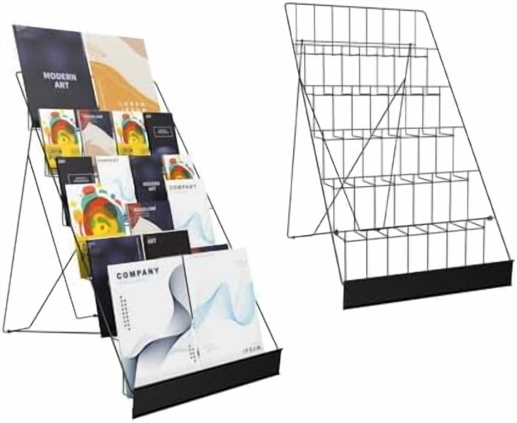 6-Tier Metal Wire Magazine (18" Wide): Table Top Book Display Stand ...