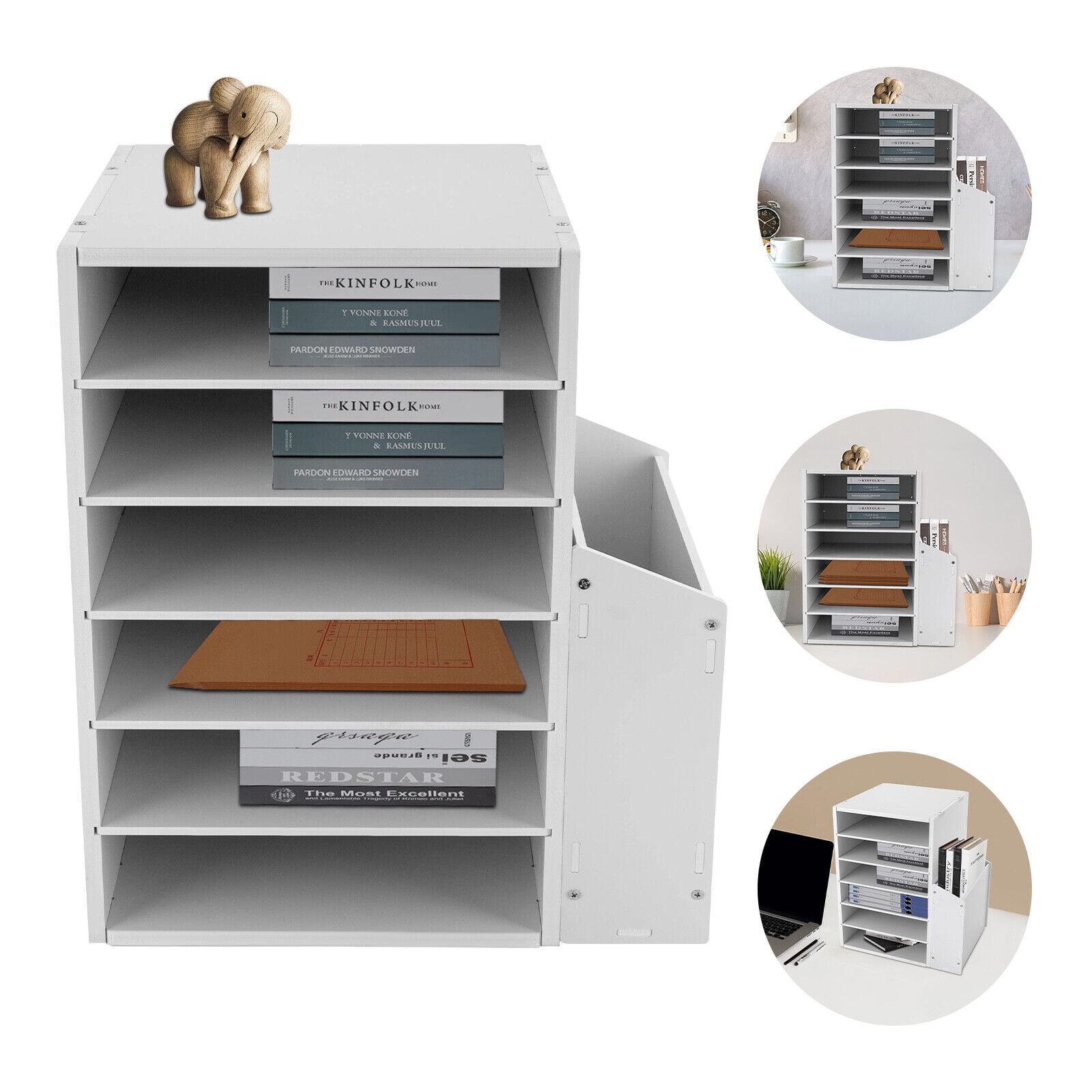 6 Tier Modern Desktop Organizer Rectangular File Organizer PVC Board ...