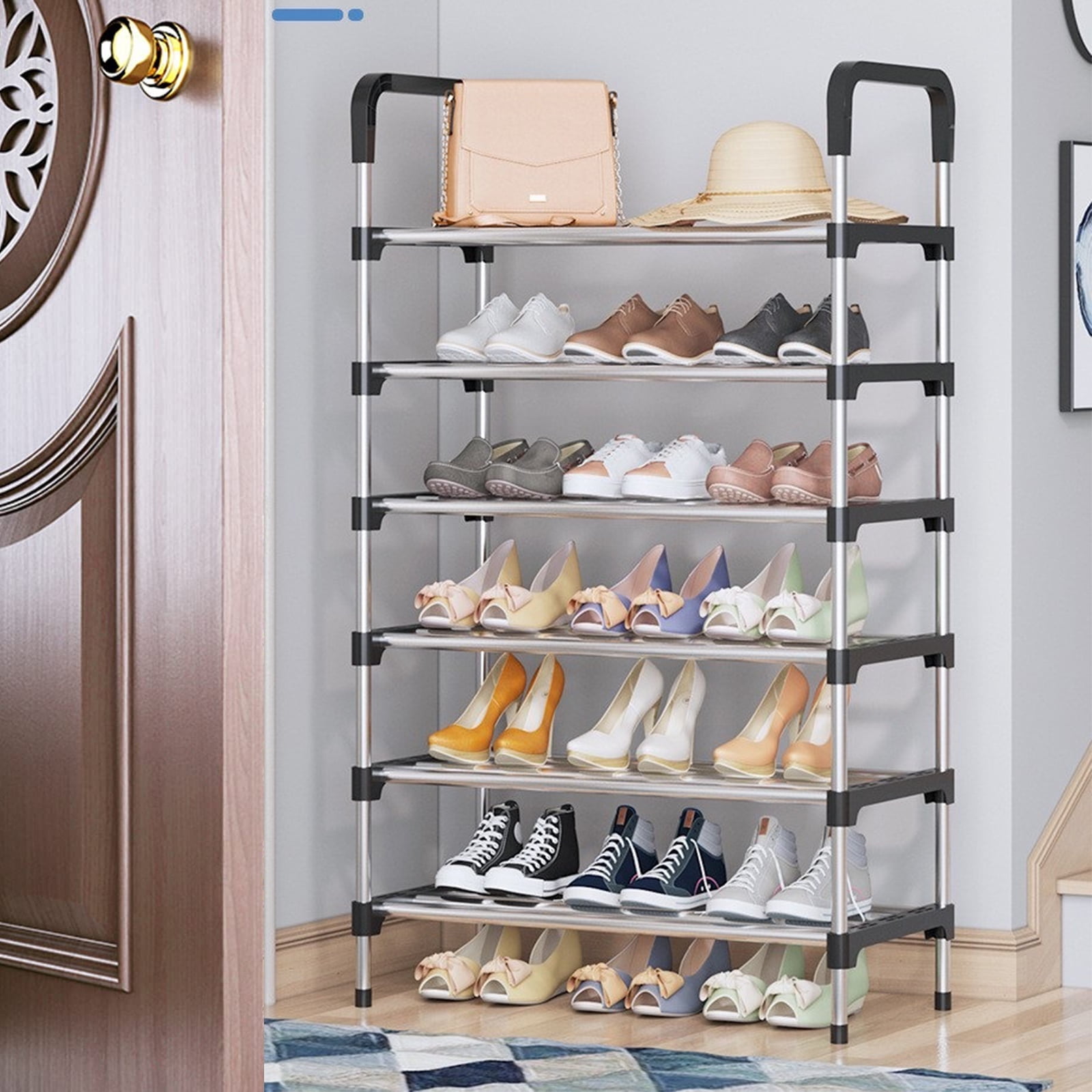 6-Tier Multifunctional Shoe Rack, Easy-to-Assemble Multi-Layer Shoe ...