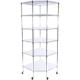 6-Tier NSF Corner Shelving/w Wheels, 28" D x 28" W x 72" H Heavy Duty ...