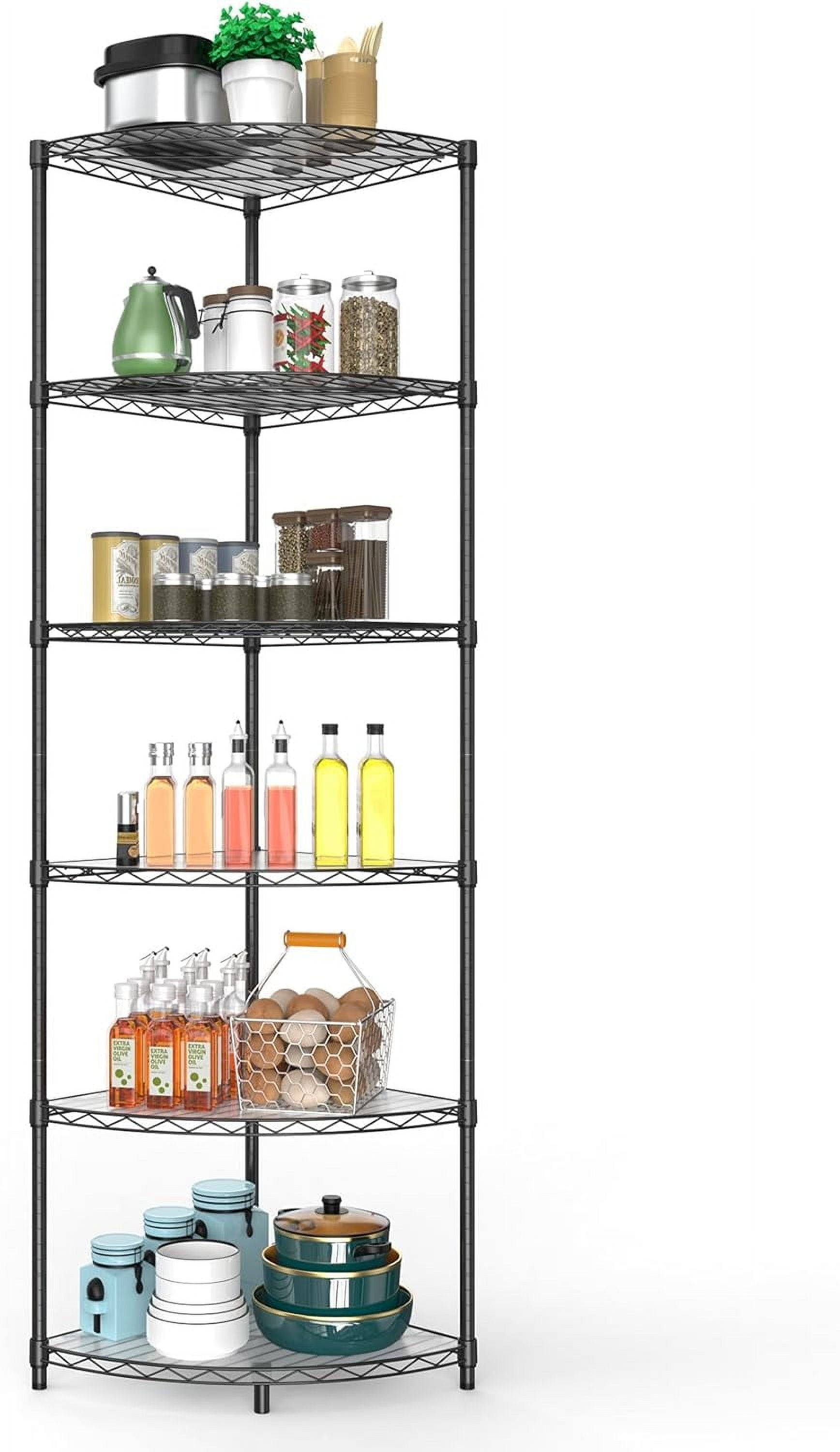 6 Tier NSF Corner Wire Shelf Shelving Unit, 18 x 18 x 72 Inch 420lbs ...