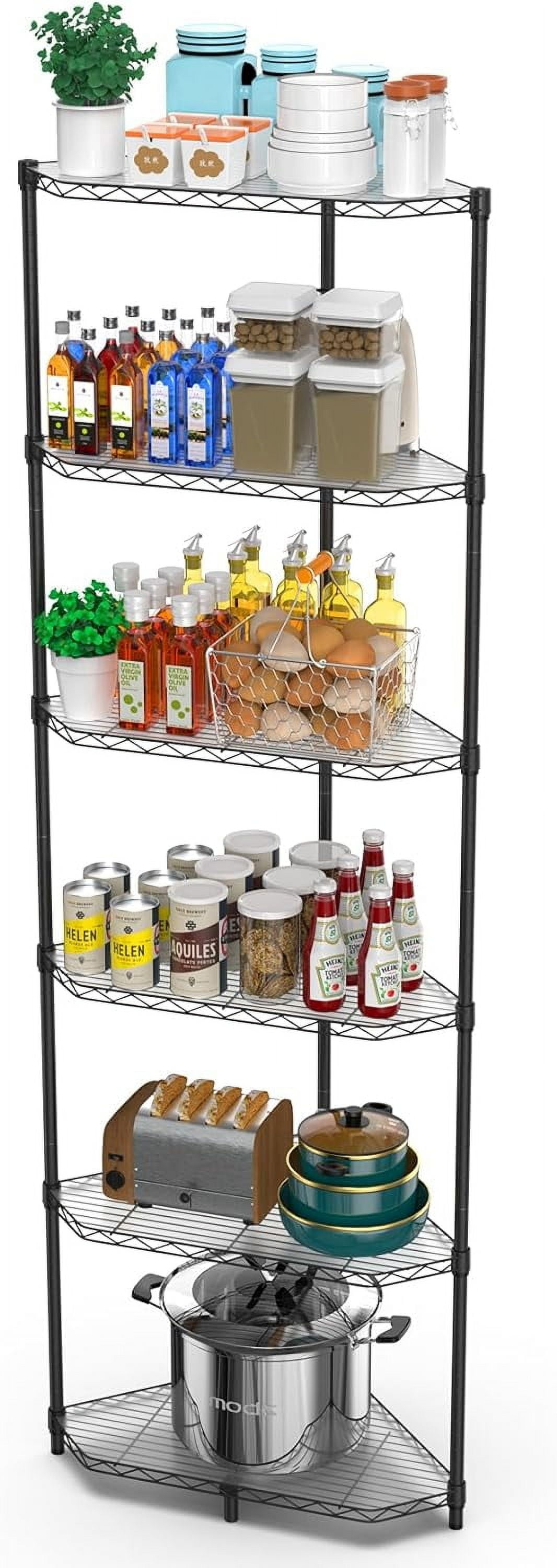 6 Tier NSF Corner Wire Shelf Shelving Unit, 20 x 20 x 72 Inch 600lbs ...