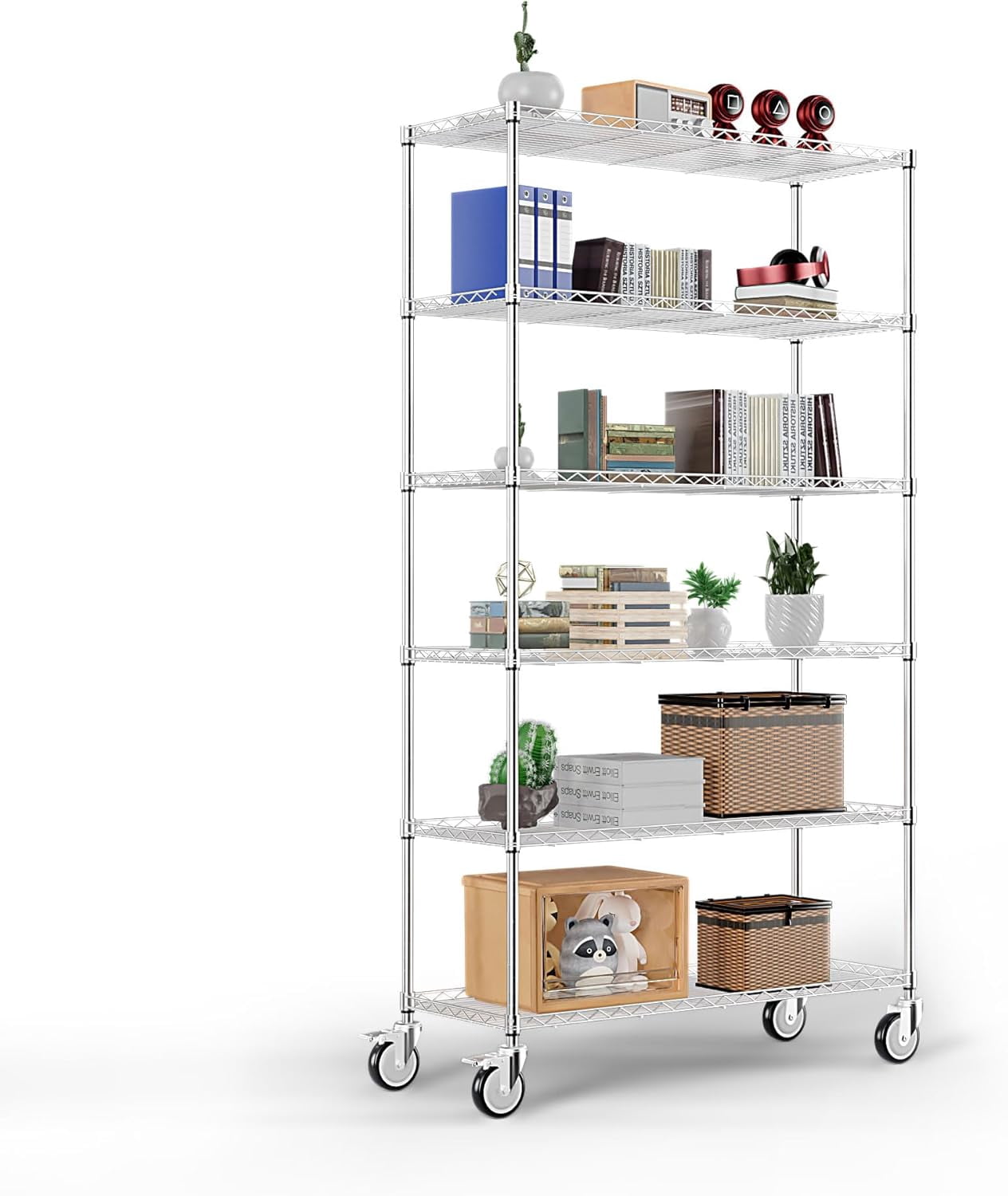 6 Tier NSF Wire Shelf Shelving Unit, 18 x 48 x 87.5 Inch 2100lbs ...