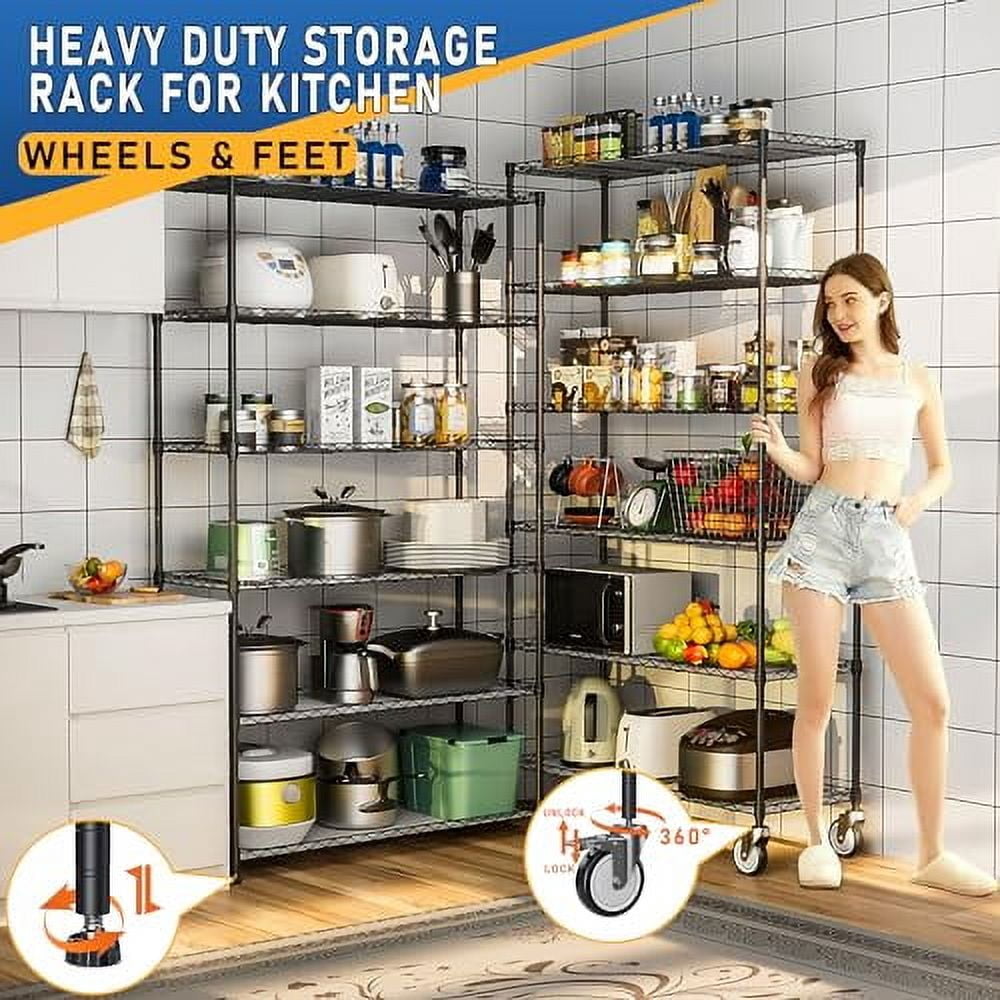 6 Tier NSF Wire Shelf Shelving Unit, 18 x 48 x 87.5 Inch 2100lbs ...
