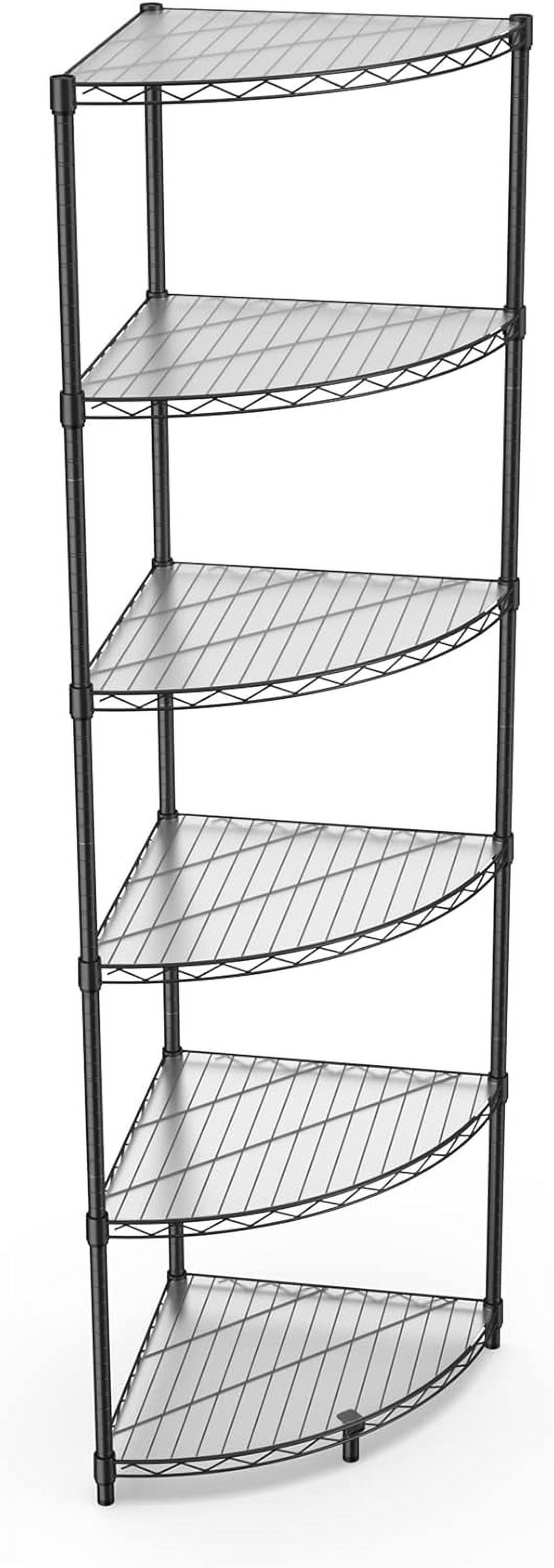 6 Tier Narrow Corner Wire Shelving Unit NSF Metal Shelf, 420lbs ...