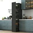 6 Tier Narrow Storage Cabinet, Slim Rolling Spice Rack Next to Fridge ...