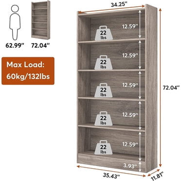 Tribesigns 6-Tier Open Bookcase 72-inch Large Tall Bookshelf with ...