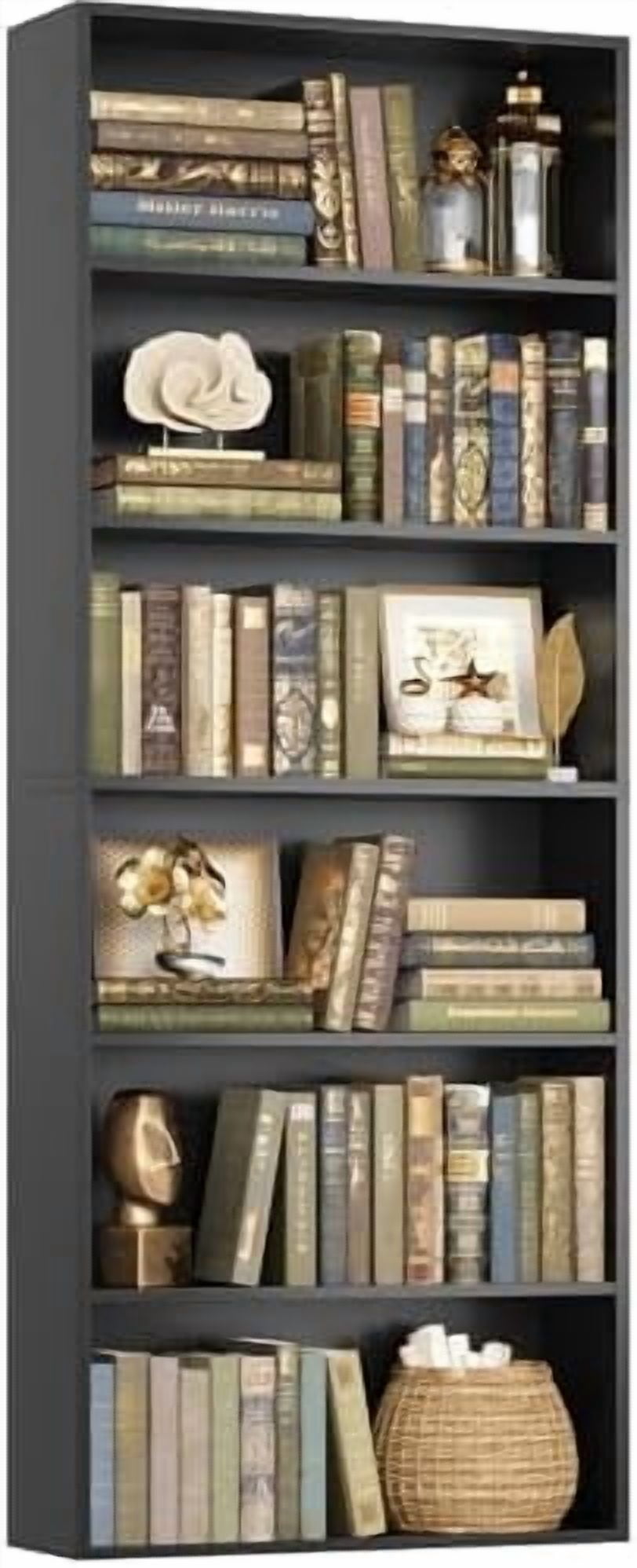 6-Tier Open Bookcase and Bookshelf, Freestanding Display Storage ...