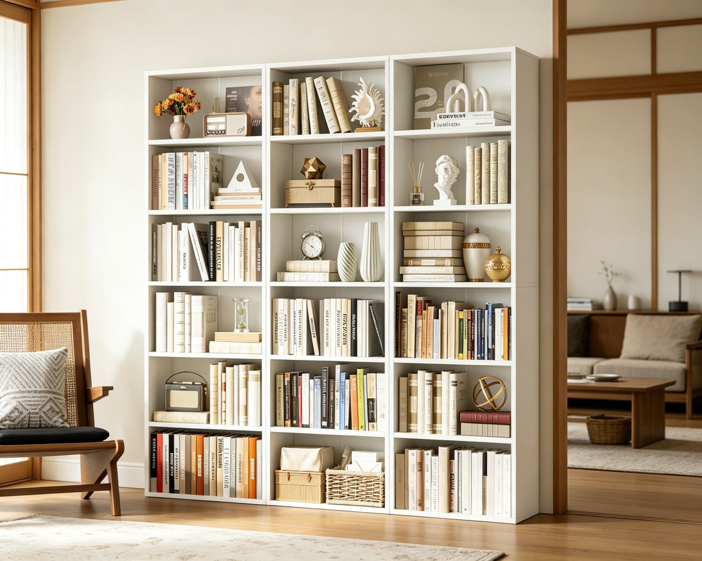 6-Tier Open Bookshelf and Bookcase, Floor Standing Display Storage ...