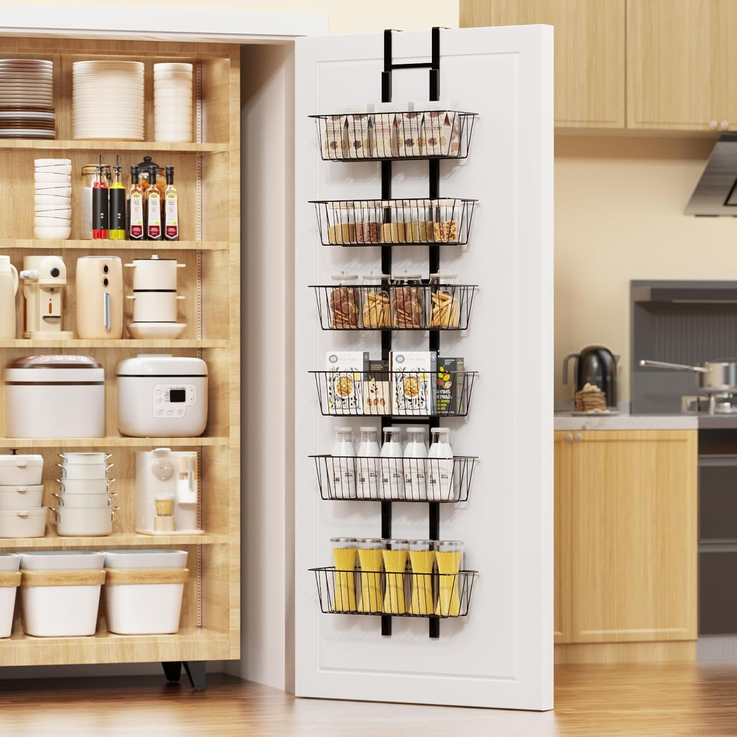 6 Tier Over the Door Pantry Organizer, Over the Door Spice Rack with ...