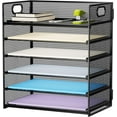 6 Tier Paper Organizer Letter Tray - Mesh Desk File Organizer with ...