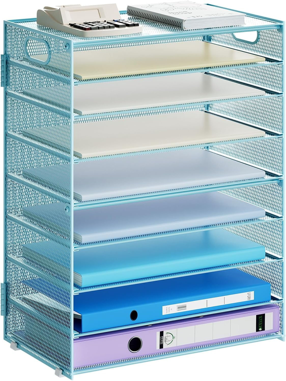 Paper Organizer Letter Tray - Mesh Desk File Organizer with Handle ...