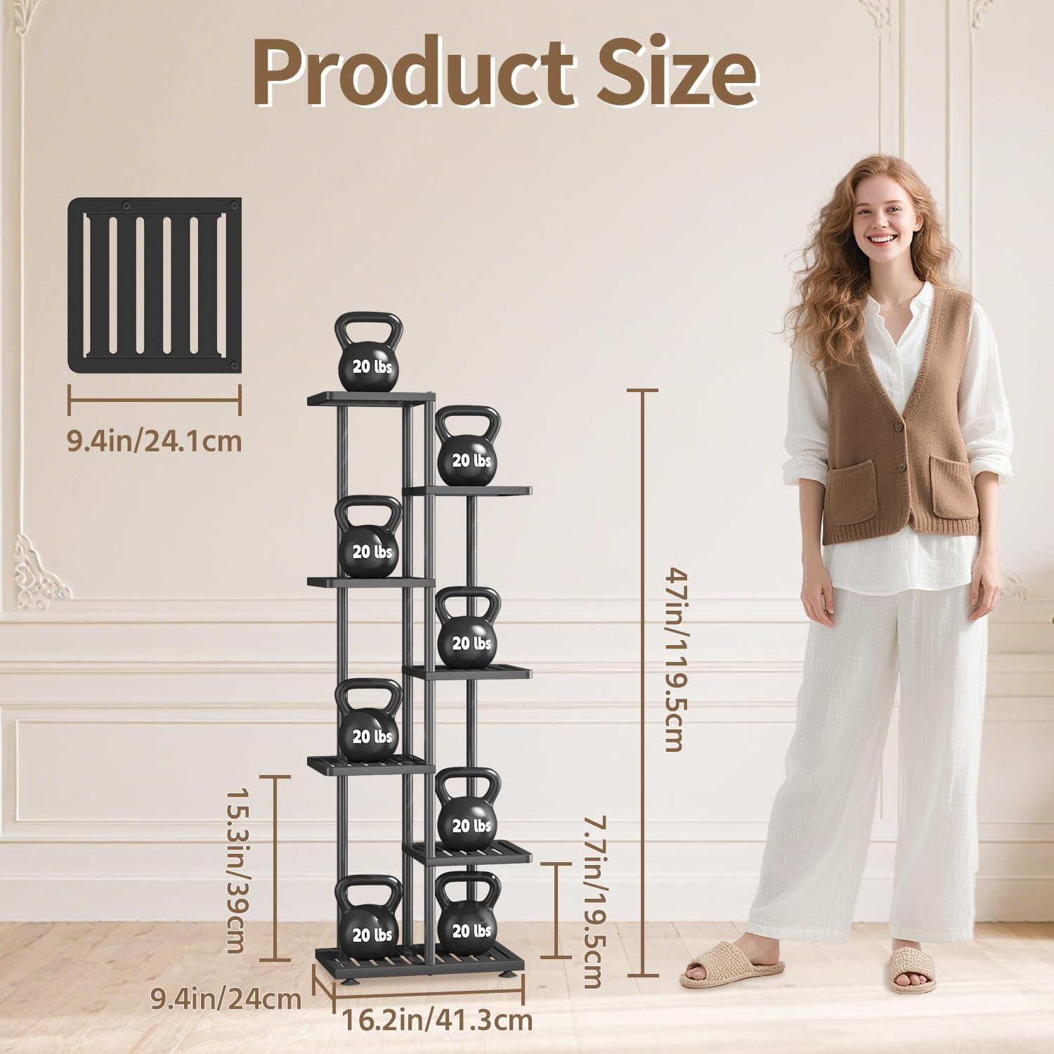 6 Tier Plant Stand Indoors Outdoors for Large Heavy Duty Planter, Black ...