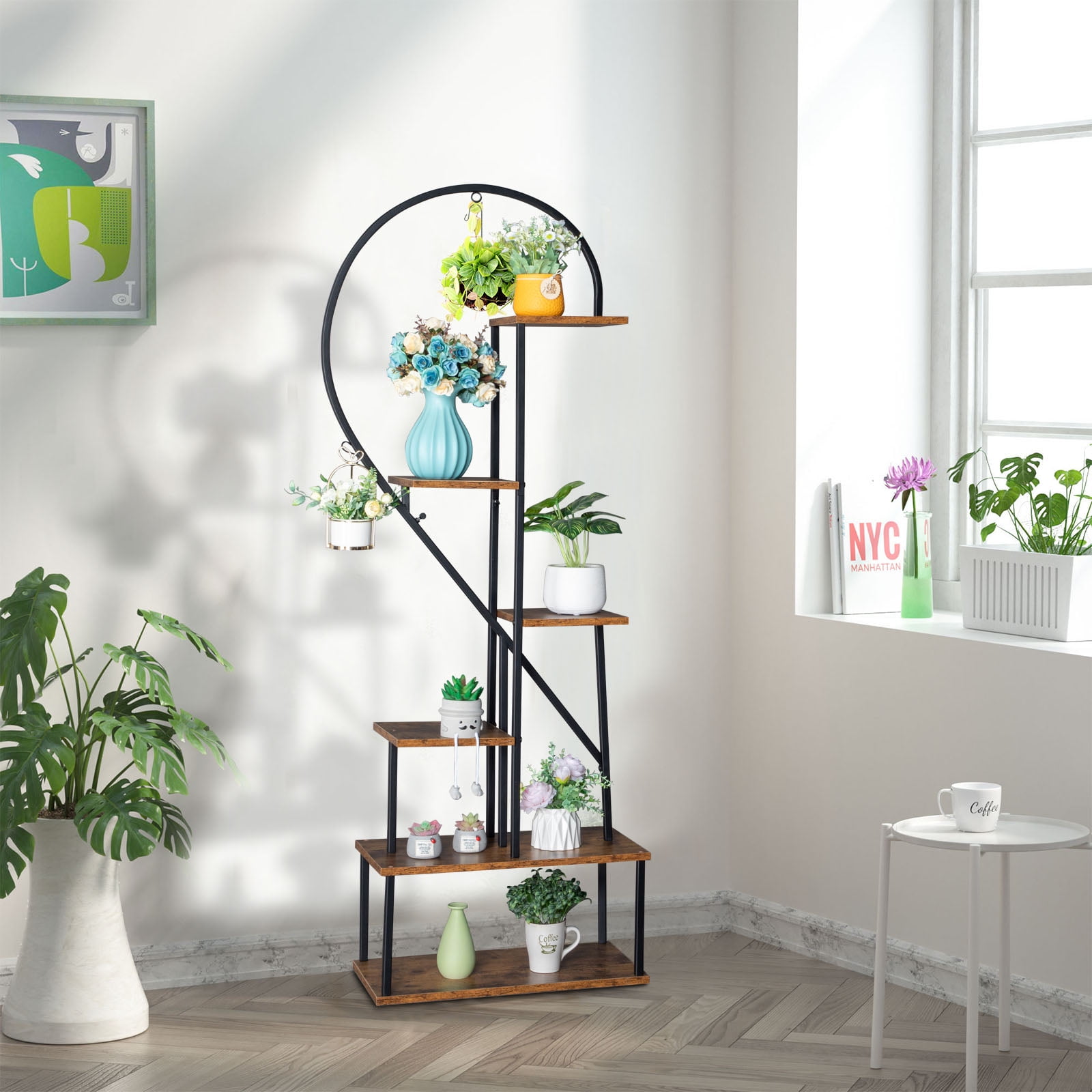 6 Tier Plant Stand, Kanavi Plant Stand Indoor Heart Shelf, Large Plant ...