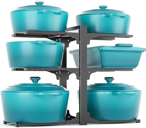 6-Tier Pots and Pans Organizer under Cabinet, 13.78" Height Heavy Duty ...